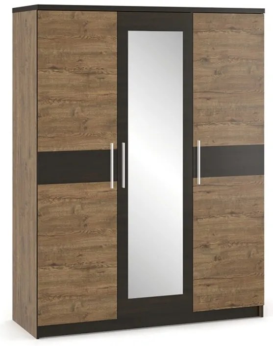 Šatní skříň 3D VERONIKA april/wenge/zrcadlo