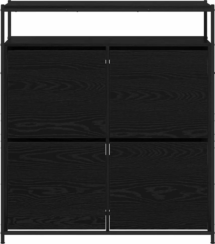 Skříň na obuv 100 x 34 x 112 cm Kompozitní dřevo Černý dub 3365549