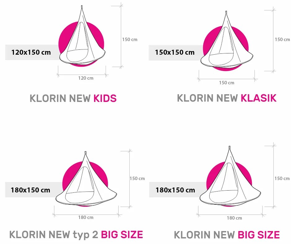 Závěsné houpací křeslo, zelená, KLORIN NEW BIG SIZE CACOON HAMMOCK