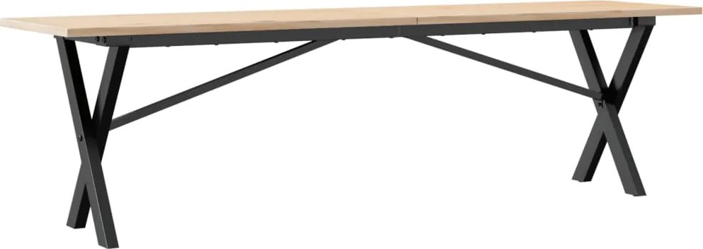 Konferenční stolek s X rámem 160x40x45 cm borové dřevo a ocel 3282690