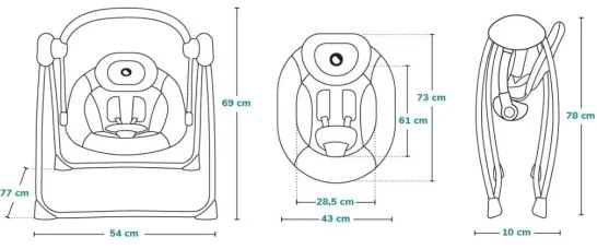 Lionelo - Dětské houpátko OTTO 4xLR14 Cozy Grey