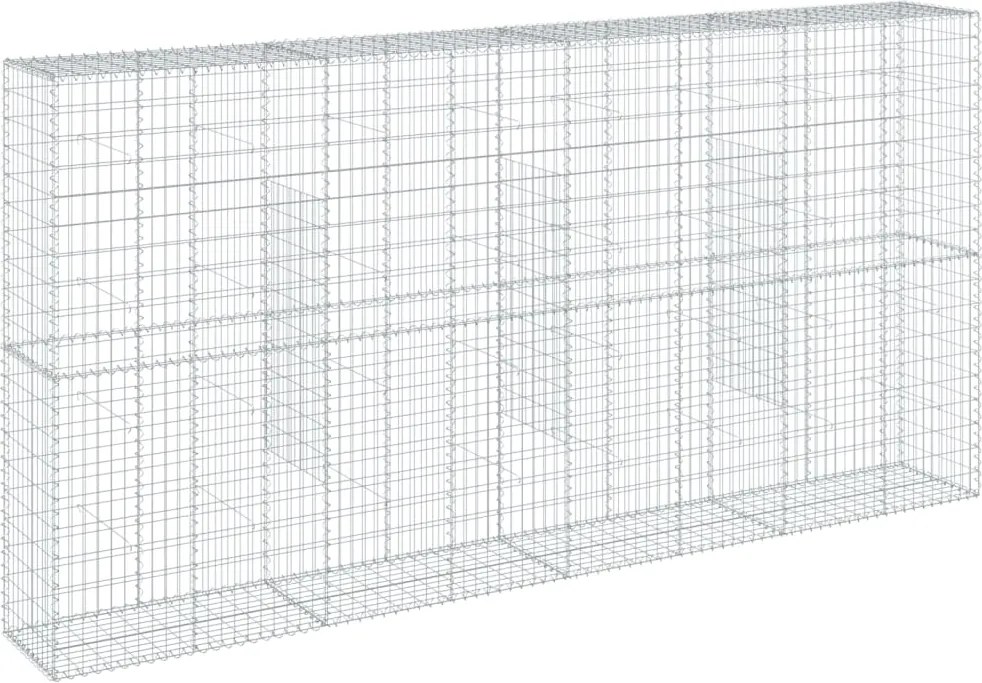 Gabionový koš s víkem 400 x 50 x 200 cm pozinkované železo 3295169