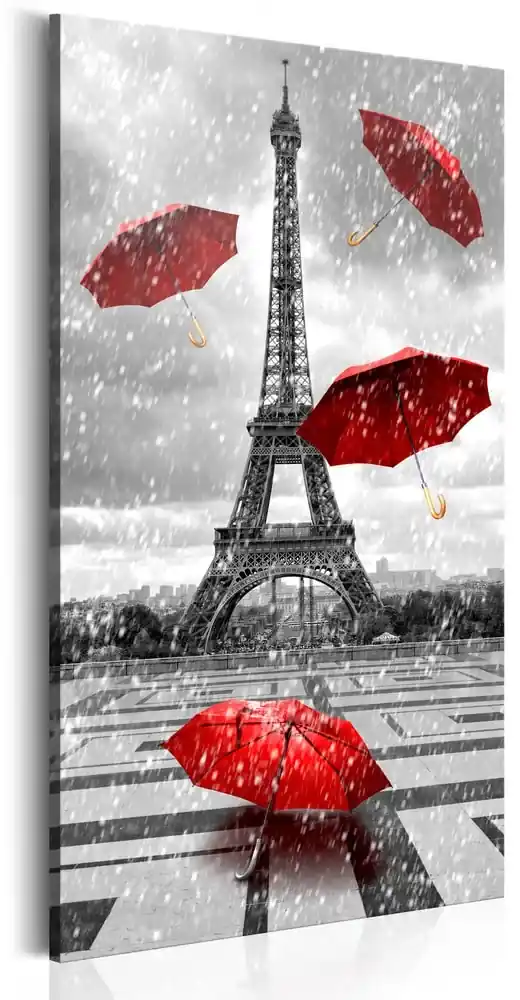 Obraz červený deštník - Paris: Red Umbrellas | BIANO