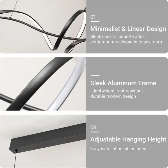 Brilagi - LED Stmív. lustr na lanku SIGNATURE LED/55W/230V 120x23 cm černá + DO