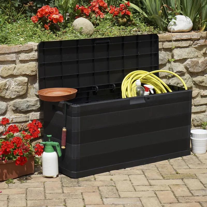 Toomax Zahradní úložný box na nářadí a polstry ELEGANCE 280 L - barva černá  | BIANO