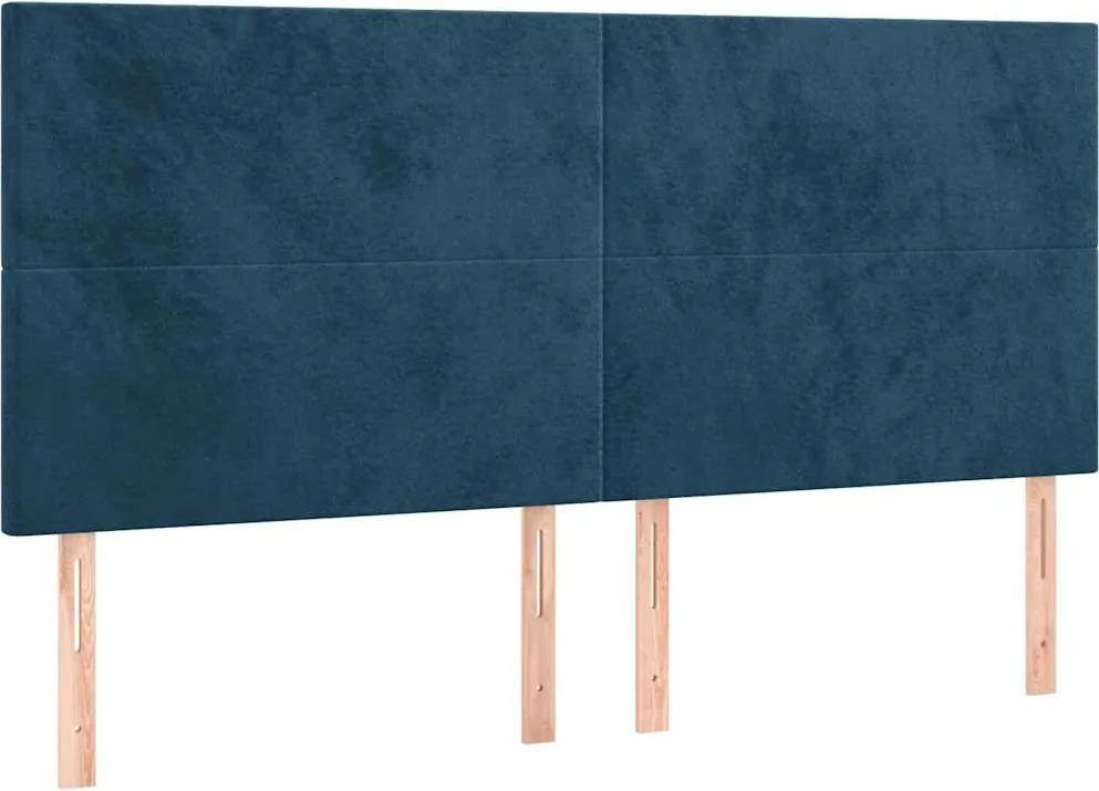 Box spring postel s matrací tmavě modrá 160x200 cm samet 3132571
