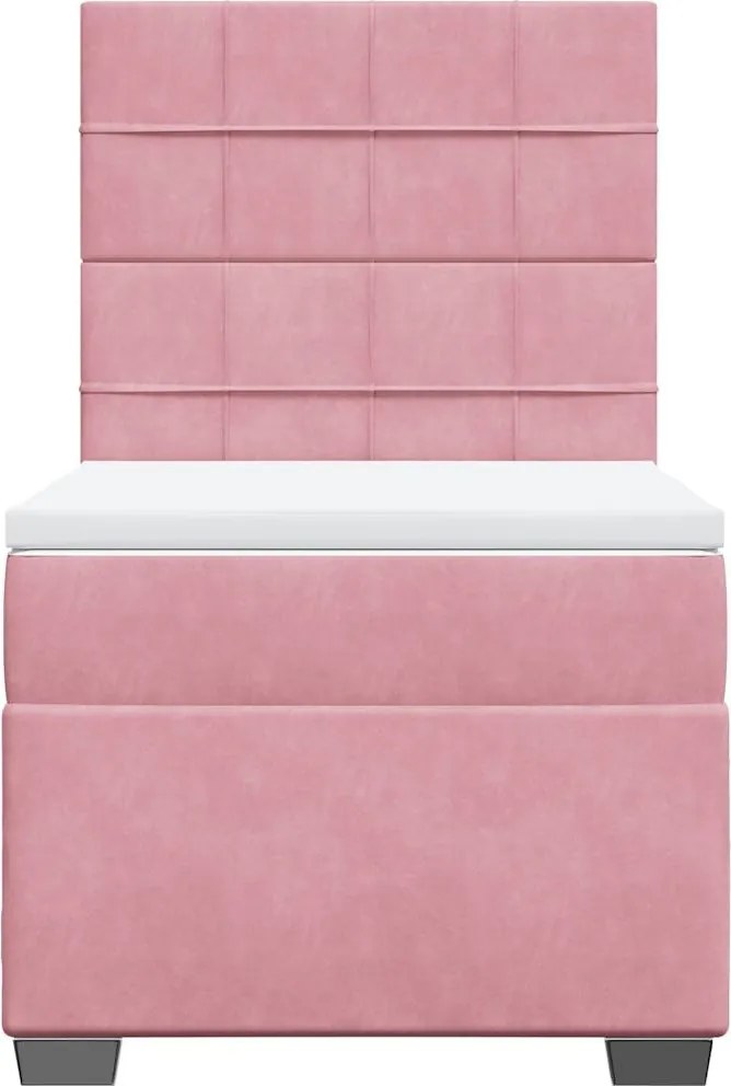 Box spring postel s matrací růžová 100x200 cm samet 3293139