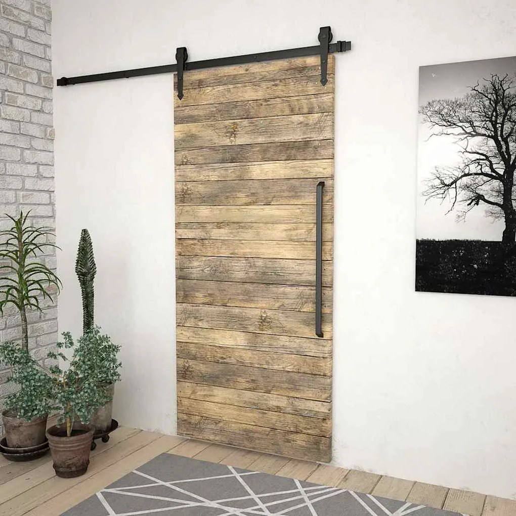 Sada příslušenství pro posuvné dveře 183 cm ocelová černá 142827