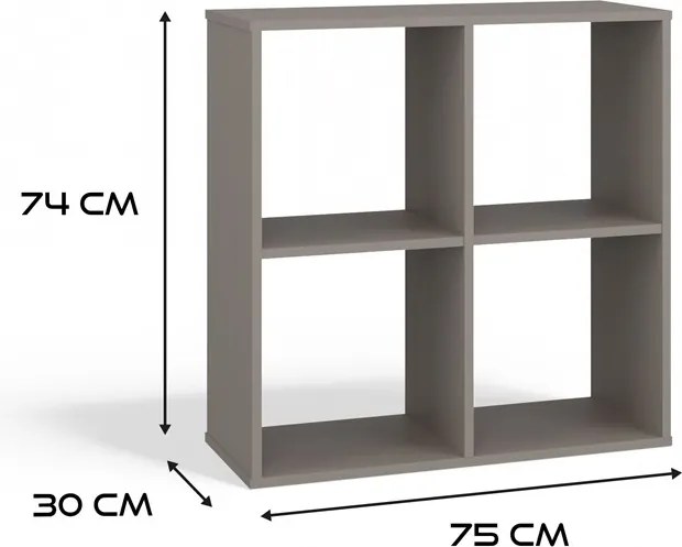 FALCO Regál Manja 2x2 šedá jíl