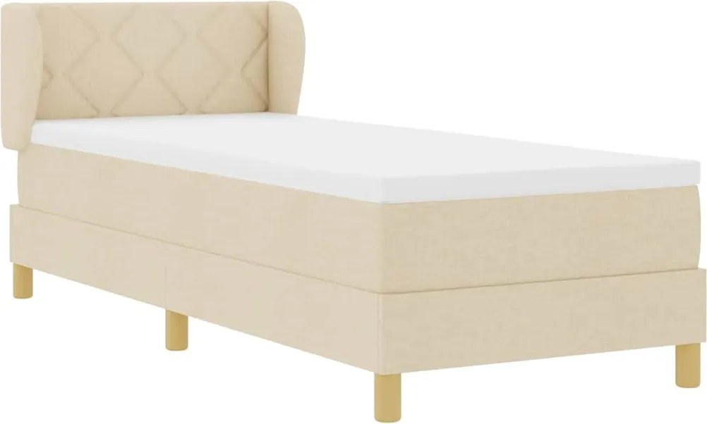 Postel s boxspringem s čelo Krémová 80 x 200 cm textil 3340246