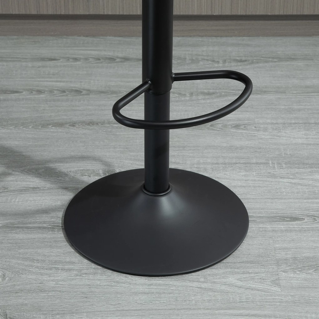 HOMCOM sada 2 barových židlí kuchyňská židle výškově nastavitelná s podnožkami otočná židle hnědá polyester 43 x 46 5 x 89-110 cm pro bar kuchyň | Ao…