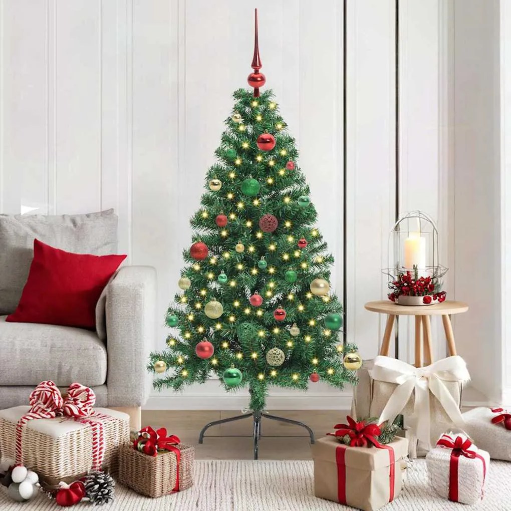 Umělý osvětlený vánoční stromeček Zelená 150 cm PVC 3397006