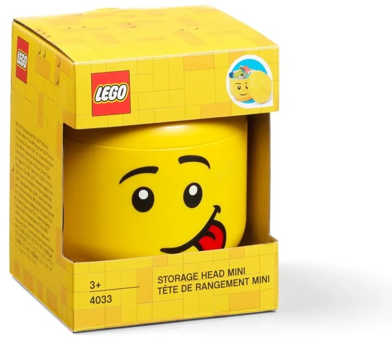 Žlutý úložný box LEGO® Silly, ø 10,6 cm