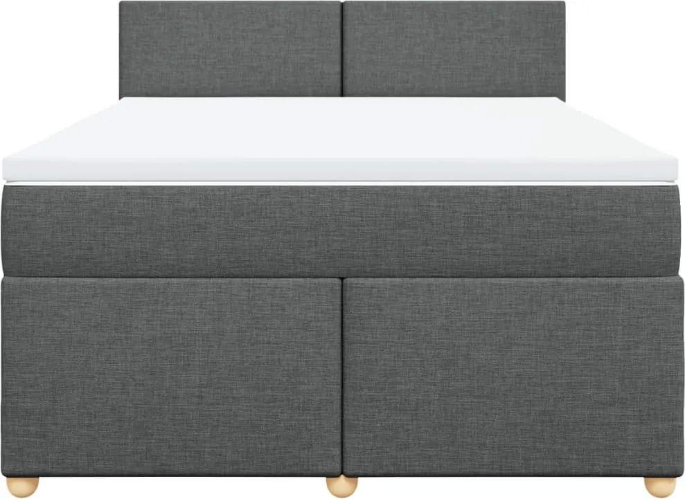 Box spring postel s matrací tmavě šedá 140x200 cm textil 3286697