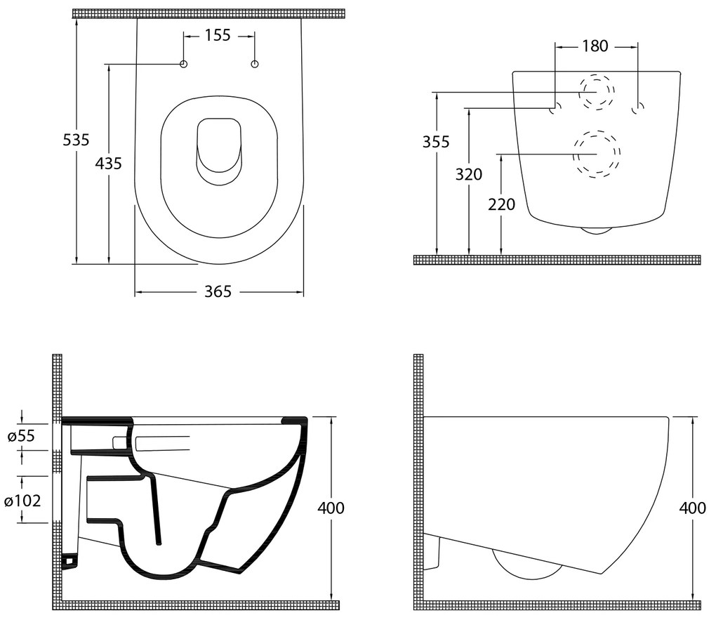 Isvea Isvea, INFINITY závěsná WC mísa, Vortex Rimless, 36,5x53cm, bílá, 10NF02003