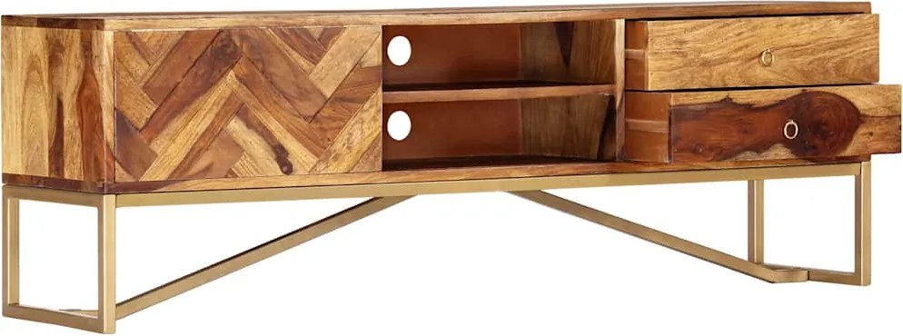 TV stolek 140 x 30 x 45 cm masivní akáciové dřevo 247998