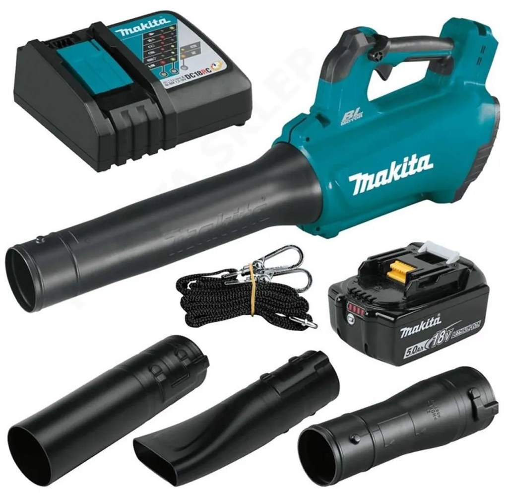 Makita - 18V AKU fukar na listí, 1x aku 5,0 Ah LXT, nabíječka DUB184RT
