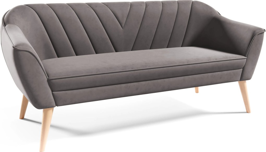 Eka Pohovka LOVA, 180 cm Látka Velutto: Béžová (Velutto 02), Výběr nohou: Přírodní