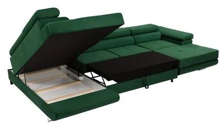 Rohová rozkládací sedačka ve tvaru U Torezio Bis, Potah: Soft 066 + Lux 03 ekokůže, Strana: levá