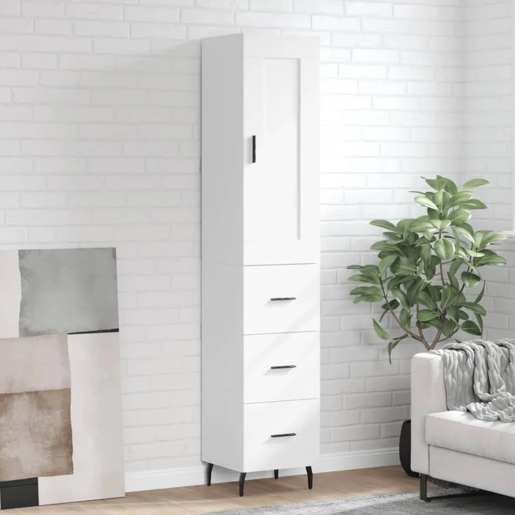 Skříň highboard bílá 34,5 x 34 x 180 cm kompozitní dřevo