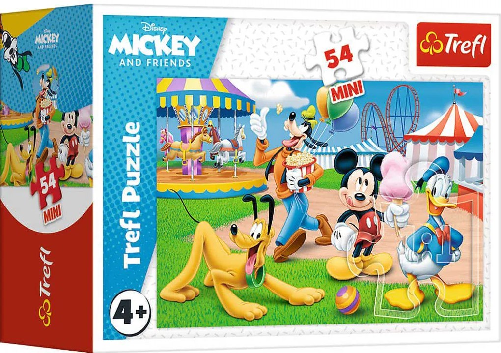 TREFL PUZZLE Mickey Mouse Den s přáteli mini 20x13cm 54 dílků 4 druhy tr54190