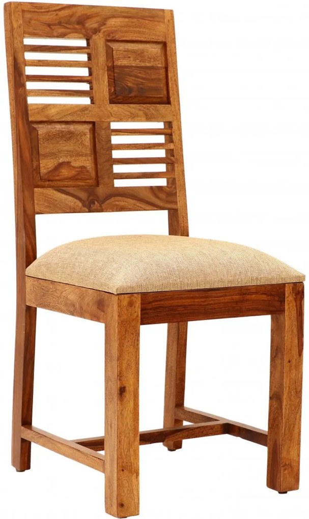 Židle Tara s polstrovaným sedákem z indického masivu palisandr Ořech