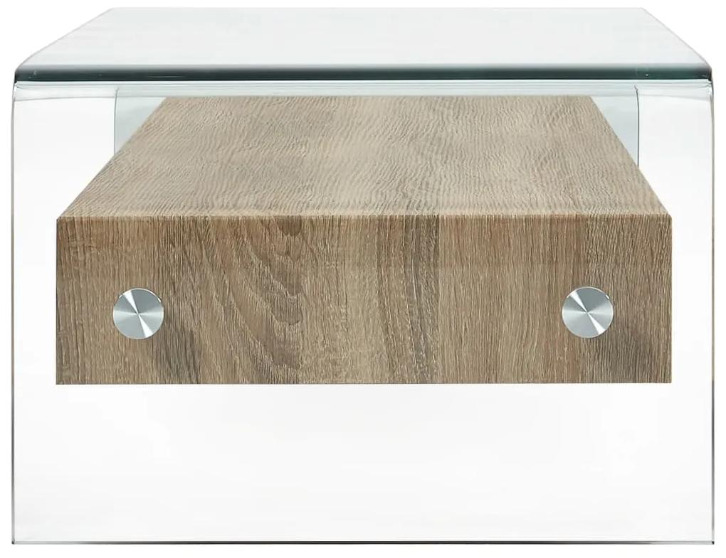 Konferenční stolek - čirý -tvrzené sklo | 98x45x31 cm
