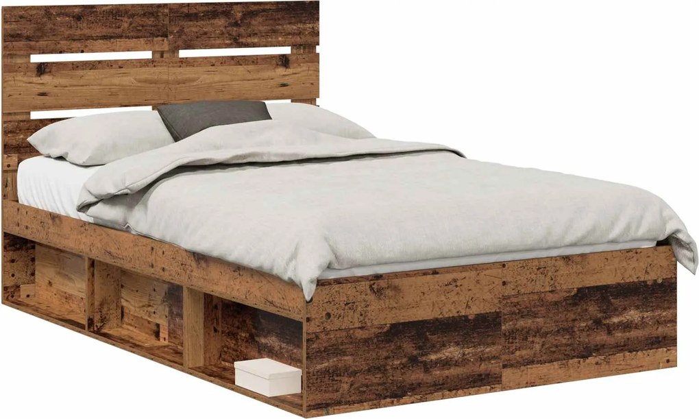 Rám postele Staré dřevo 135 x 190 cm Masivní borové dřevo 3411758