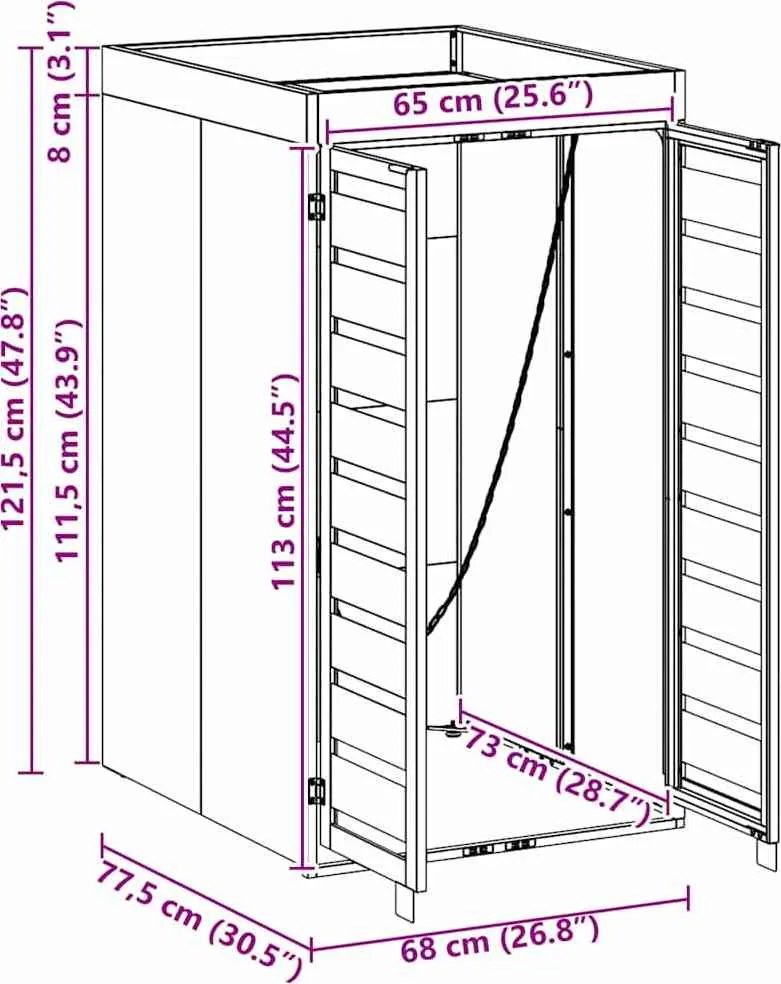 vidaXL Skladování s košem a stříškou pro koš 240L Antracit Ocel [42018683]