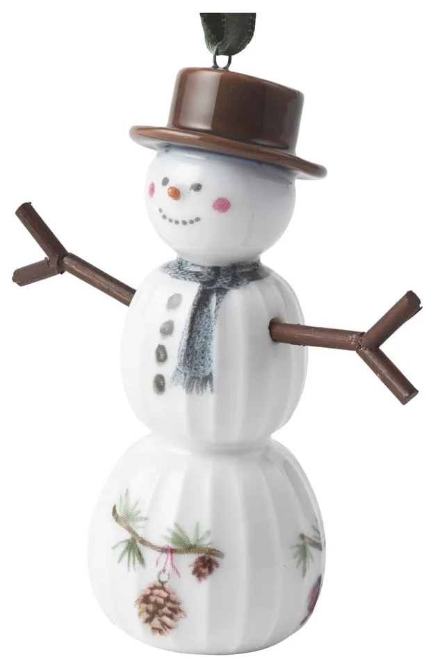 Porcelánová ručně malovaná vánoční ozdoba ø 4 cm Hammershøi Snowman – Kähler Design