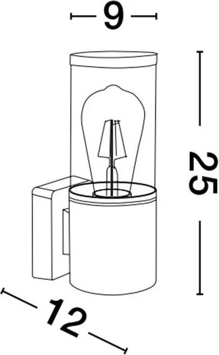 NV 9060181 Venkovní nástěnné svítidlo ZOSIA tmavě šedý hliník a čirý akryl E27 1x12W 220-240V bez žárovky IP65 - NOVA LUCE