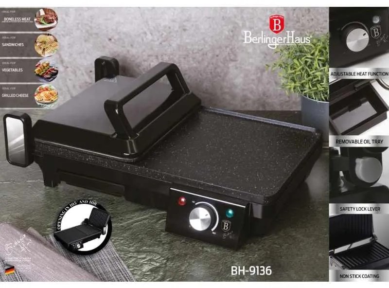 BERLINGERHAUS Elektrický kontaktní gril multifunkční Royal Black Collection BH-9137