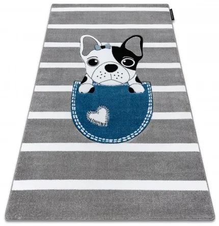 koberec PETIT BULDOK PES, šedý velikost 140x190 cm | krásné koberce cz