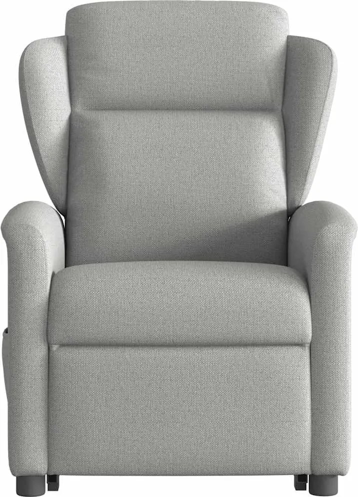 Zvedací polohovací křeslo obláčkově šedé textil 3303143