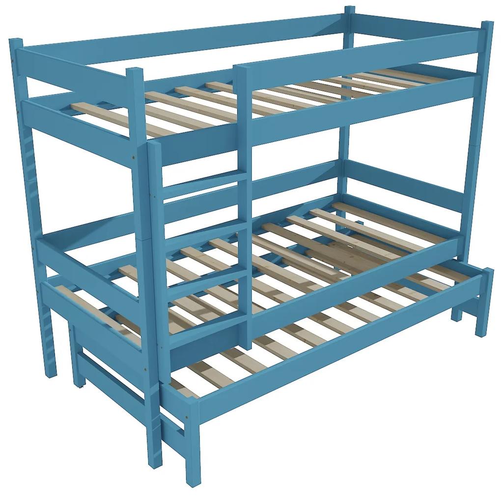 Vomaks Patrová postel s výsuvnou přistýlkou PPV 013 Rozměr: 80 x 180 cm, Barva: barva šedá, Prostor mezi lůžky: 80 cm
