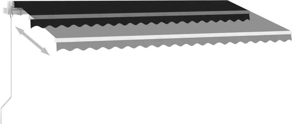 vidaXL Ručně zatahovací markýza s LED světlem 400 x 350 cm [3069624] Barva: krémová