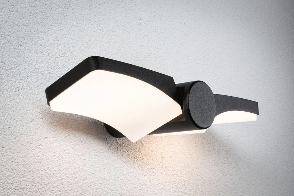 P 94766 LED venkovní nástěnné svítidlo Pekana IP44 300x130mm 3000K 2x6W 230V antracit hliník - PAULMANN