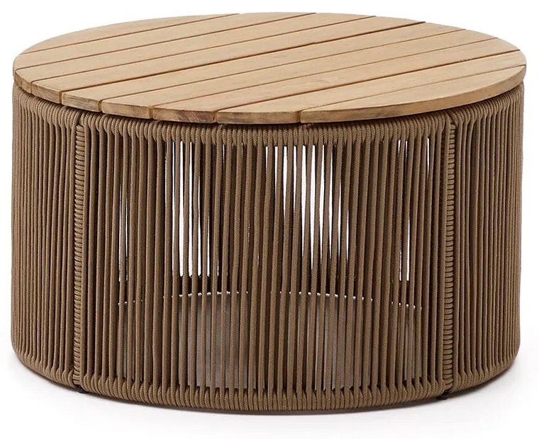 Kulatý zahradní odkládací stolek s deskou z akácie ø 60 cm Dandara – Kave Home