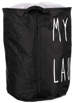 Koš na prádlo plátěný MY LAUNDRY 35 x 35 x 45 cm, černá