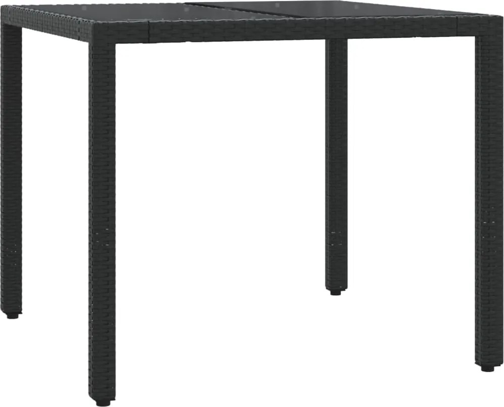 3dílný bistro set s poduškami černý polyratan 3212018