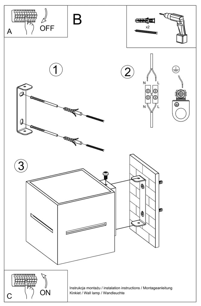 Nástěnné svítidlo Lobo, 1x šedé kovové stínítko
