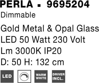 Závěsné LED svítidlo NOVA LUCE PERLA 56W 3000K 9695204 stmívatelné Triac