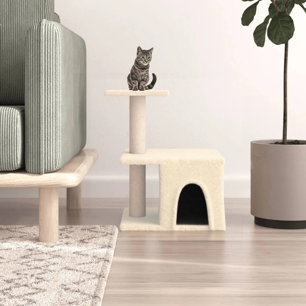 Škrabadlo pro kočky se sisalovými sloupky krémové 48 cm 171786