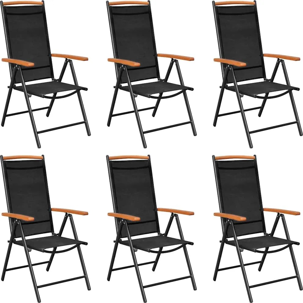 7dílný zahradní jídelní set hliník černý 3070629