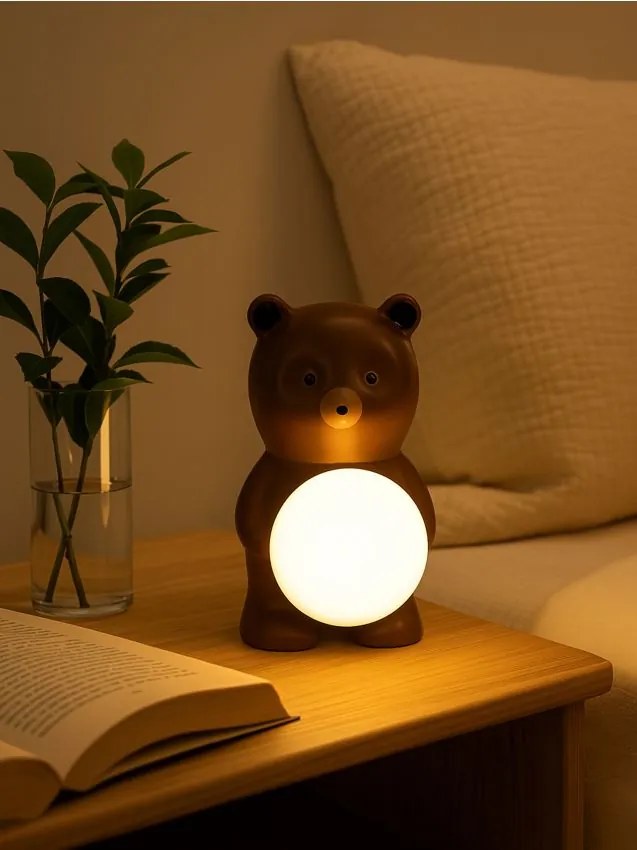 Sinsay - Dětská noční LED lampička ve tvaru medvídka - hnědá