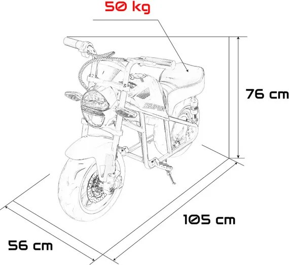Elektrická motorka SUPERMOTO červená