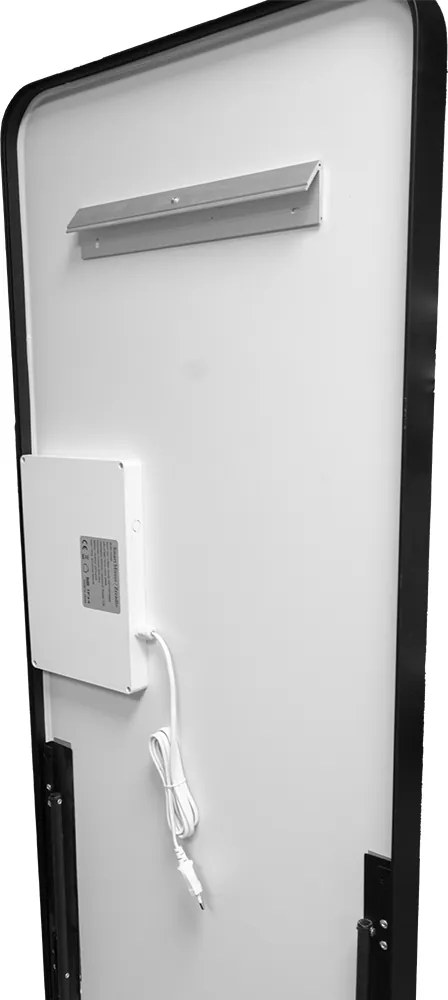 Mereo, Mereo Zrcadlo hranaté 500x1700 mm, LED osvětlení, závěsné i stojaté, černý rám, MER-CN188