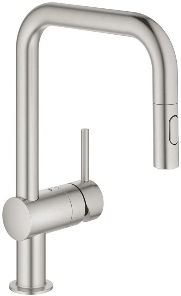 Dřezová baterie Grohe Minta s vytahovací sprškou, 2 proudy supersteel 32322DC2