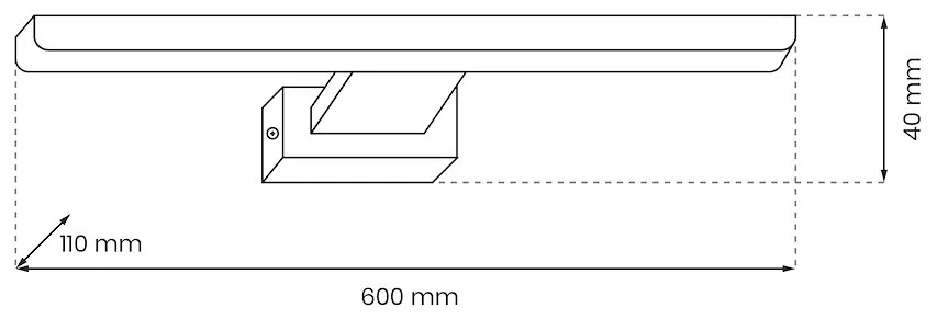Nástěnné LED svítidlo Shine1, 1x LED 13,8w, 4000k, (60 cm), w