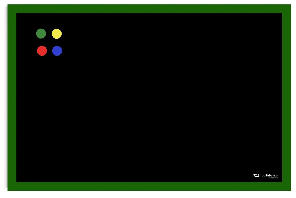 Toptabule.sk  Černá křídová tabule v zeleném dřevěném rámu 80x60 cm